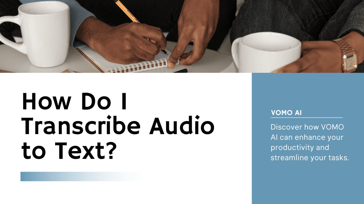 Como é que transcrevo áudio para texto? - Vomo