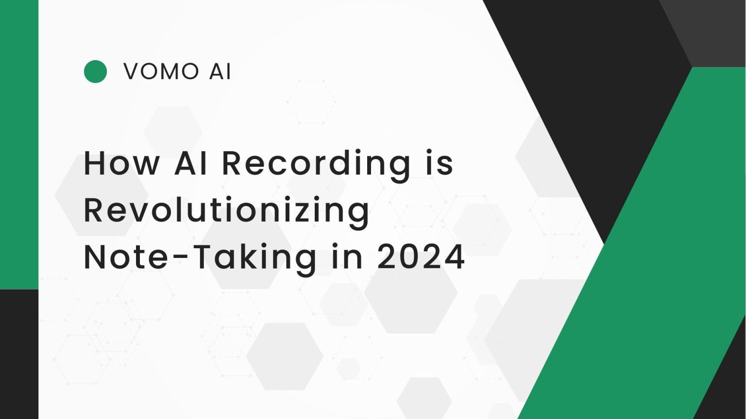 2024년 AI 레코딩이 노트 필기를 혁신하는 방법 - Vomo